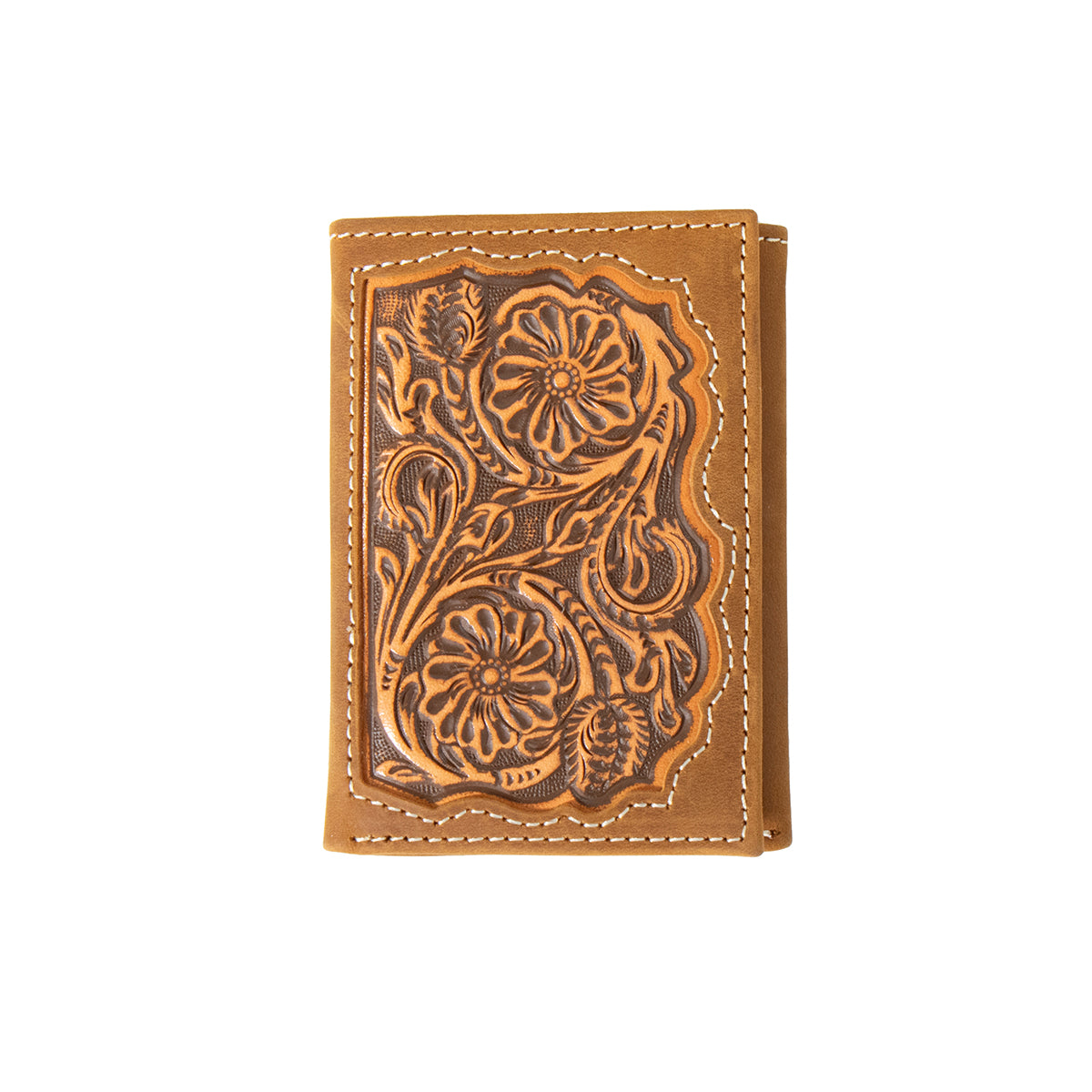 3D FLORAL INLAY TRIFOLD WALLET – Patton's