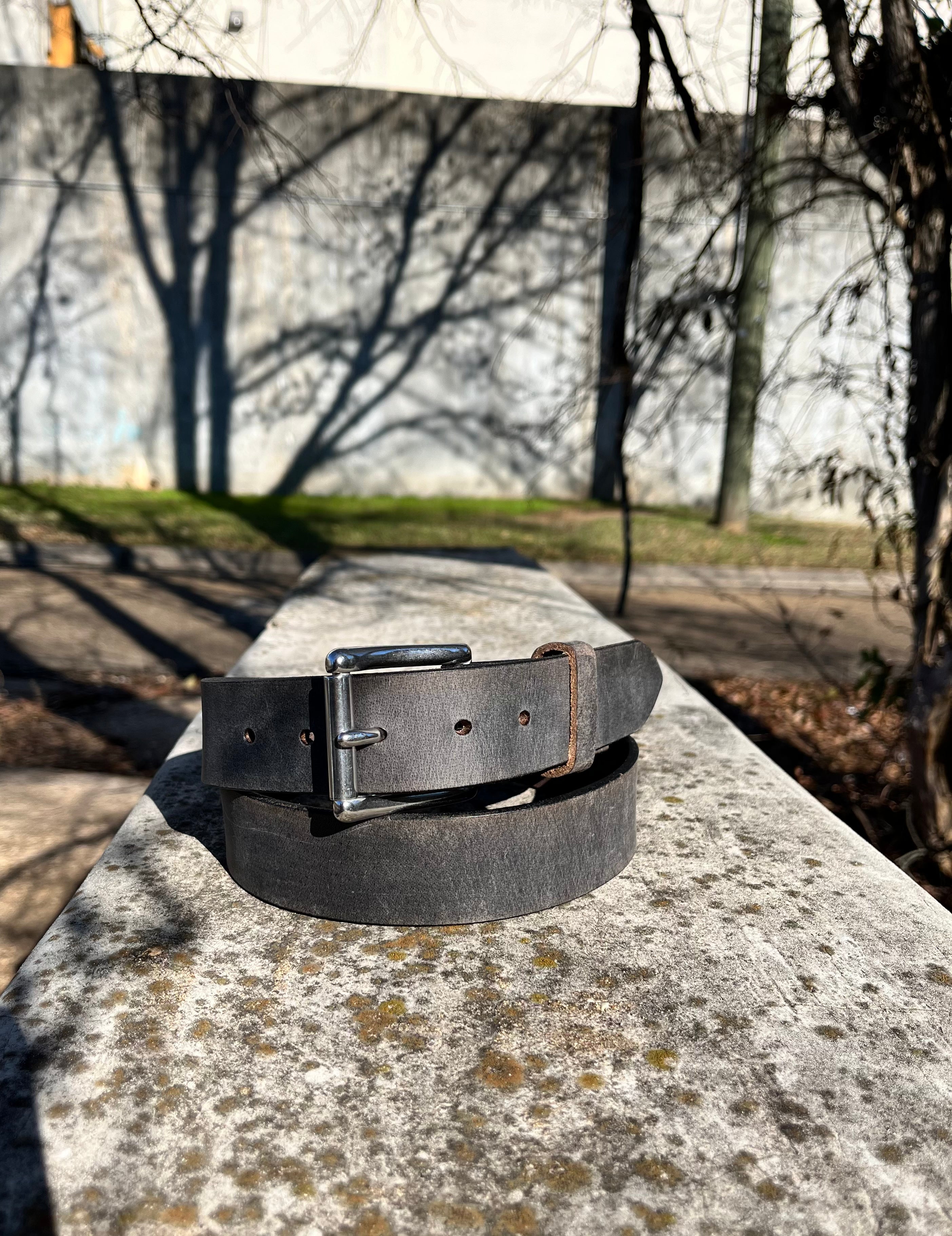 PATTON’S GREY CRAZY HORSE COWHIDE BELT – Patton's